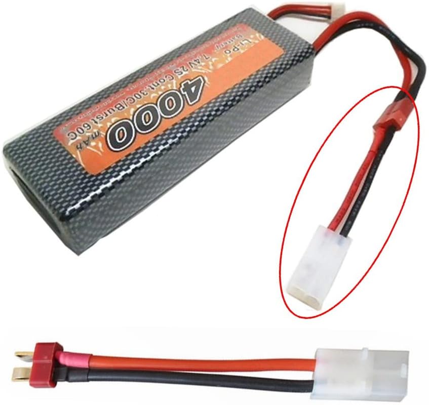 2pcs T-Plug Male Connector to Big-Tamiya Plug Female Connector Adapter and 2pcs T-Plug Female Connector to Big-Tamiya Plug Male Connector Adapter for RC Lipo Battery