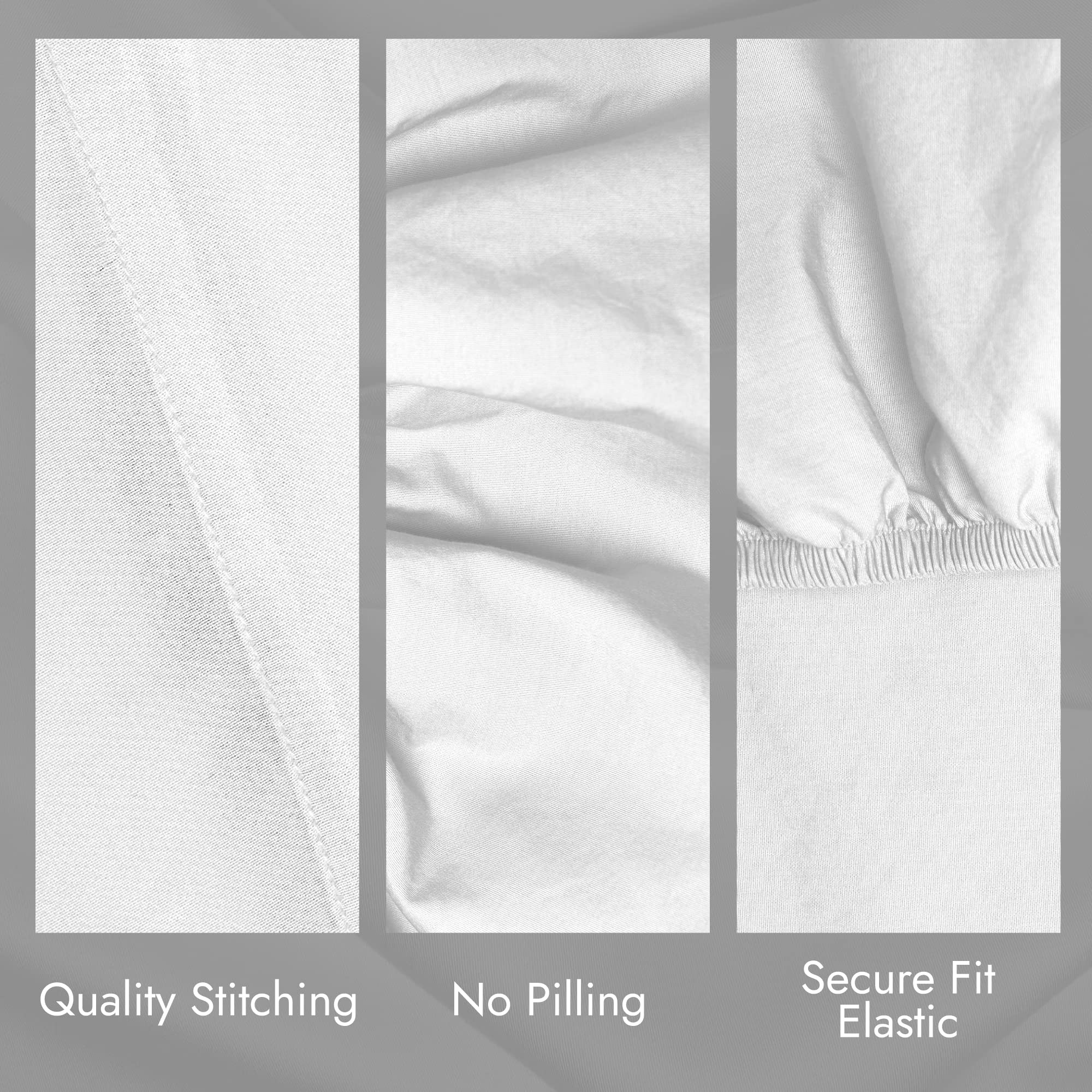 Threadmill 100% Organic Cotton Sheets for King Size Bed | GOTS Certified Hotel Percale Sheets | Deep Pocket King Sheets | 4 Piece King Size Sheets | White Sheets