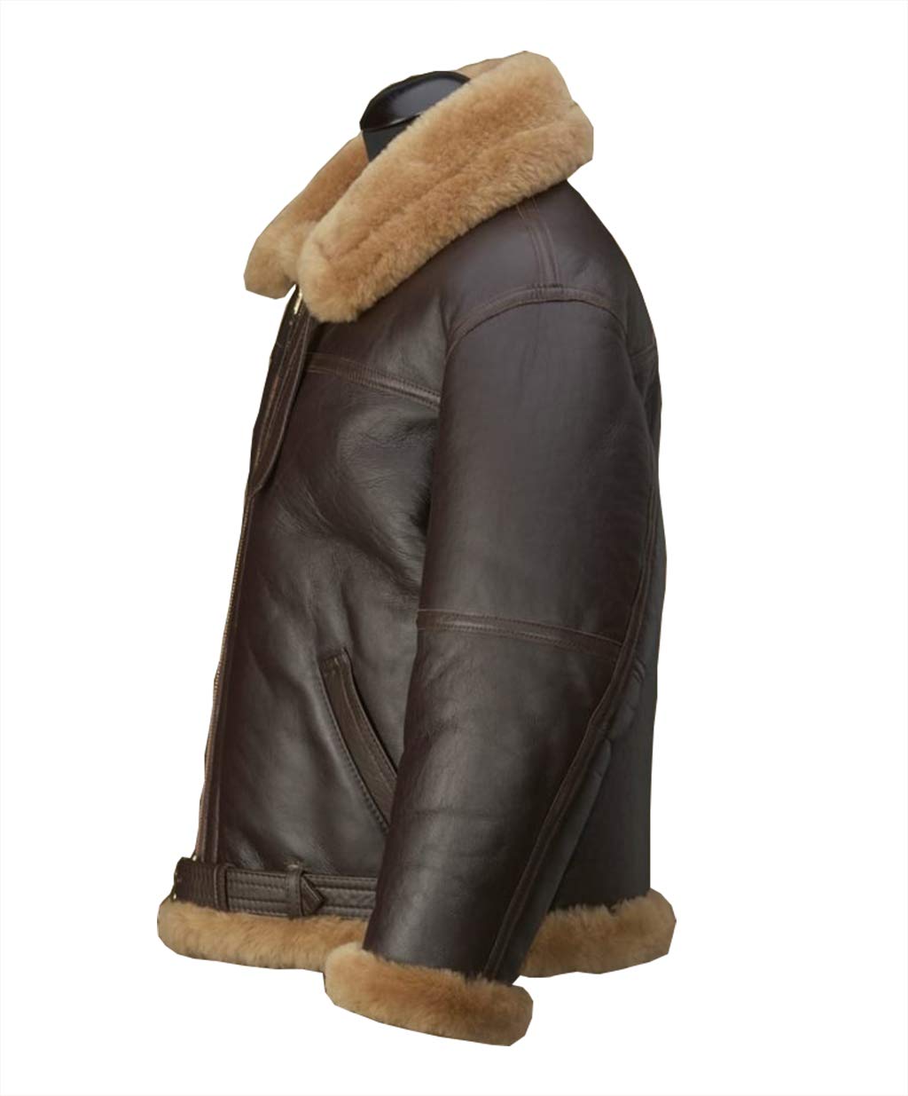 B3 Men Real Shearling Sheepskin flying WW2 Aviator RAF Bomber Jacket (XXXL)