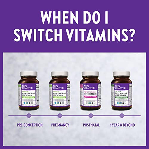 New Chapter Advanced Perfect Prenatal Vitamins - 192ct, Organic, Non-GMO Ingredients for Healthy Baby & Mom - Folate (Methylfolate), Iron, Vitamin D3, Fermented with Whole Foods and Probiotics