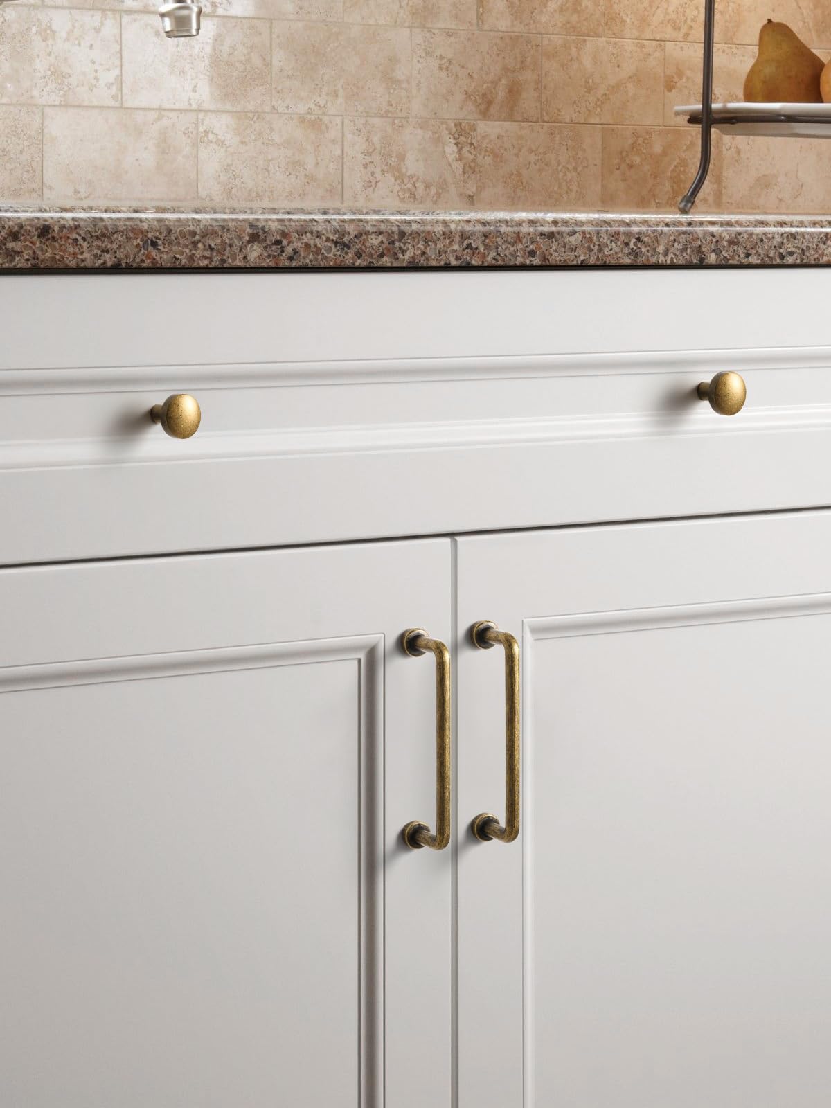 JIASENBAO 2 Pack Antique Brass Cabinet Bar Pulls 3" Hole Center Classic Vintage Retro Drawer Handles Kitchen Cupboard Bathroom Dresser Cabinet Hardware