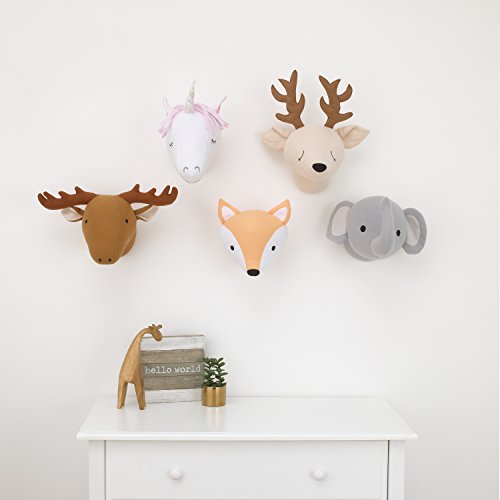 Little Love by NoJo – 3-D Deer Stuffed Wall Hanging Decor, Fauxidermy - Nursery, Bedroom or Playroom Décor Deer, Beige, Brown