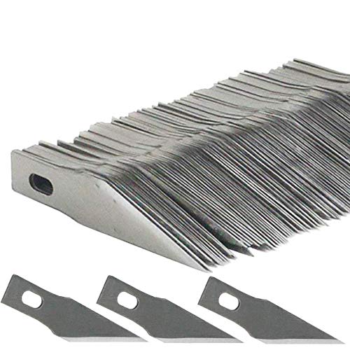 TIHOOD 100PCS #11 Replacement Hobby Blade SK5 Carbon Steel Craft Knife Blades for Art Work Cutting Carving Paper Sculpture DIY