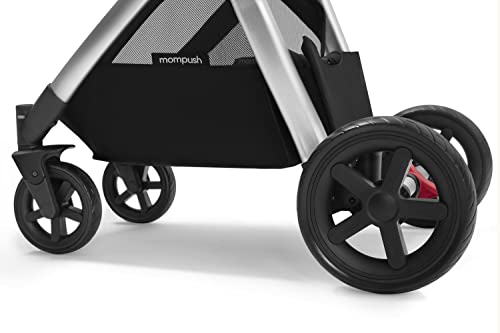 Mompush Ultimate2 Baby Stroller, Premium Convertible Full-Size Bassinet Stroller for Toddler, Newborn Stroller with Reversible Seat, One Hand Recline Pushchair Pram, Car Seat Adapter Included