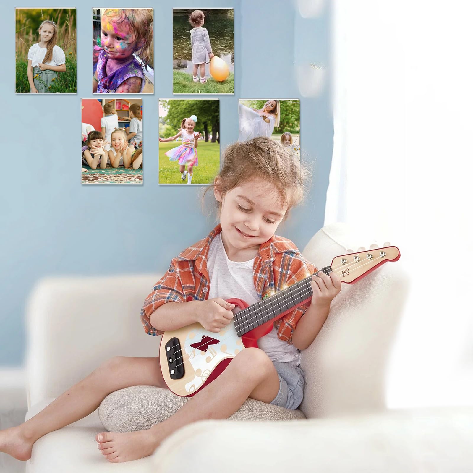 Ludery 5x7 Acrylic Picture Frame,Set of 6,Clear Photo Frame Display 5x7 Pictures, Wall Mounted Clear Photo Frame Display Pictures for Home, School, Office