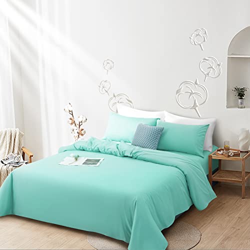 LBRO2M 1000 Thread Count 100% Egyptian Cotton King Size Sheets Set,Breathable Wrinkle Bed Sheet 4 Piece Sets,16 Inches Deep Pocket,Soft Comforterble,Sateen Weave Long Stapl,Lake Green