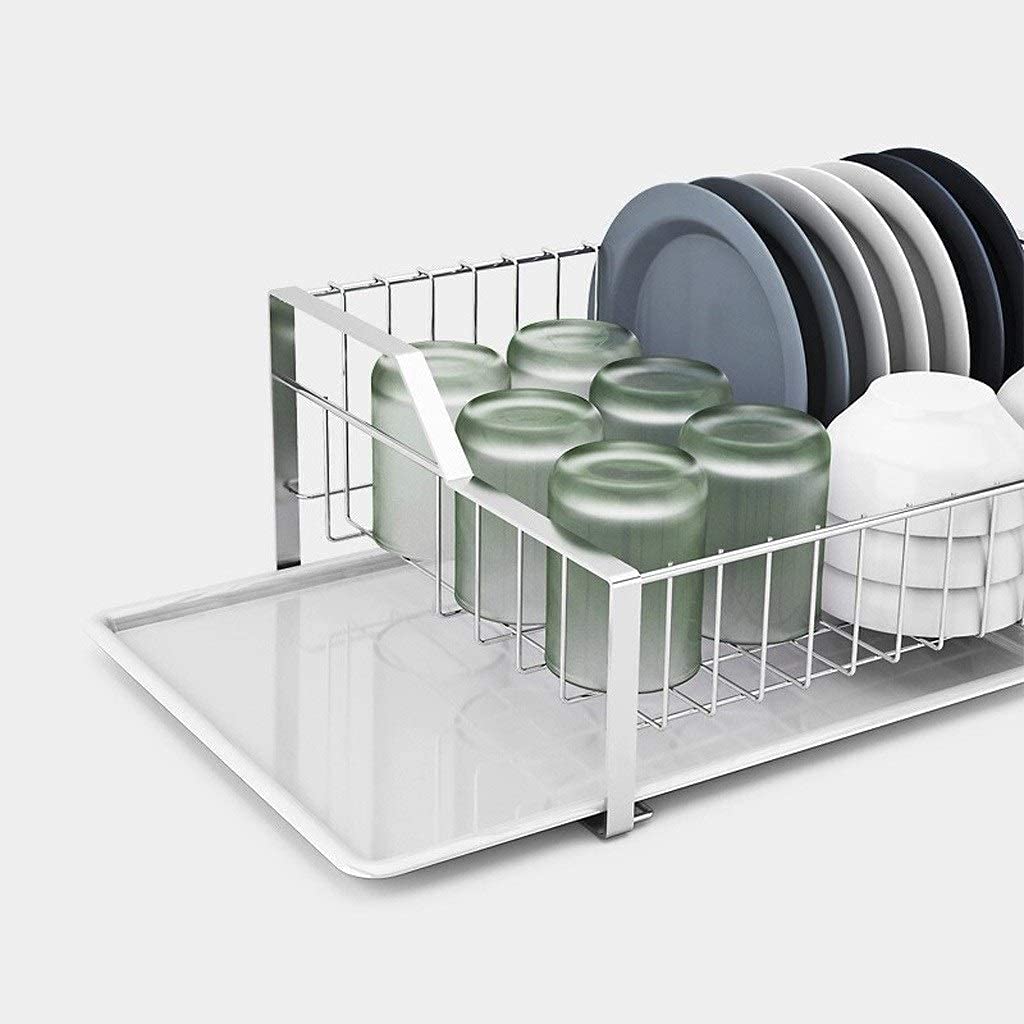 Plate Rack Dish Rack 304 Stainless Steel Dish Rack, Countertop Drain Dish Rack, Kitchen Rack, Storage Supplies, Dry Dish Rack Pan Plate Holder