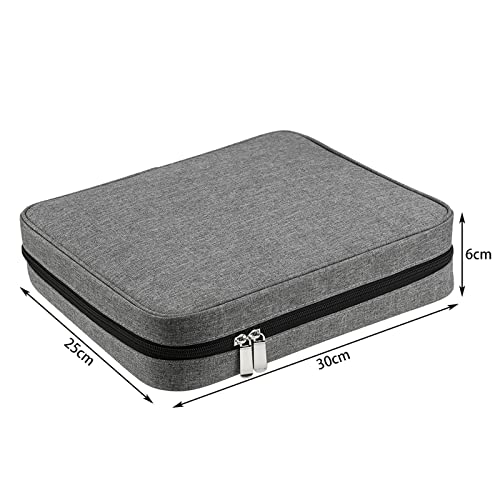 B Baosity Sewing Accessories Organizer with Clear Pockets, Sewing Supplies Organizer Storage Bag for Embroidery Hoop, Stitch Tools, Gray
