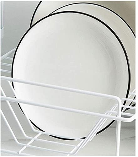 Plate Rack Draining Dish Rack 2-layer Drain Dish Rack Kitchen Dish Rack Drain Rack Household Dish Rack Sink Shelf Pan Plate Holder (Color : White-b)