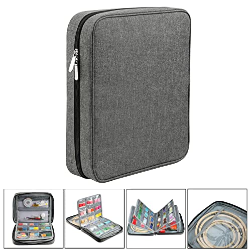 B Baosity Sewing Accessories Organizer with Clear Pockets, Sewing Supplies Organizer Storage Bag for Embroidery Hoop, Stitch Tools, Gray