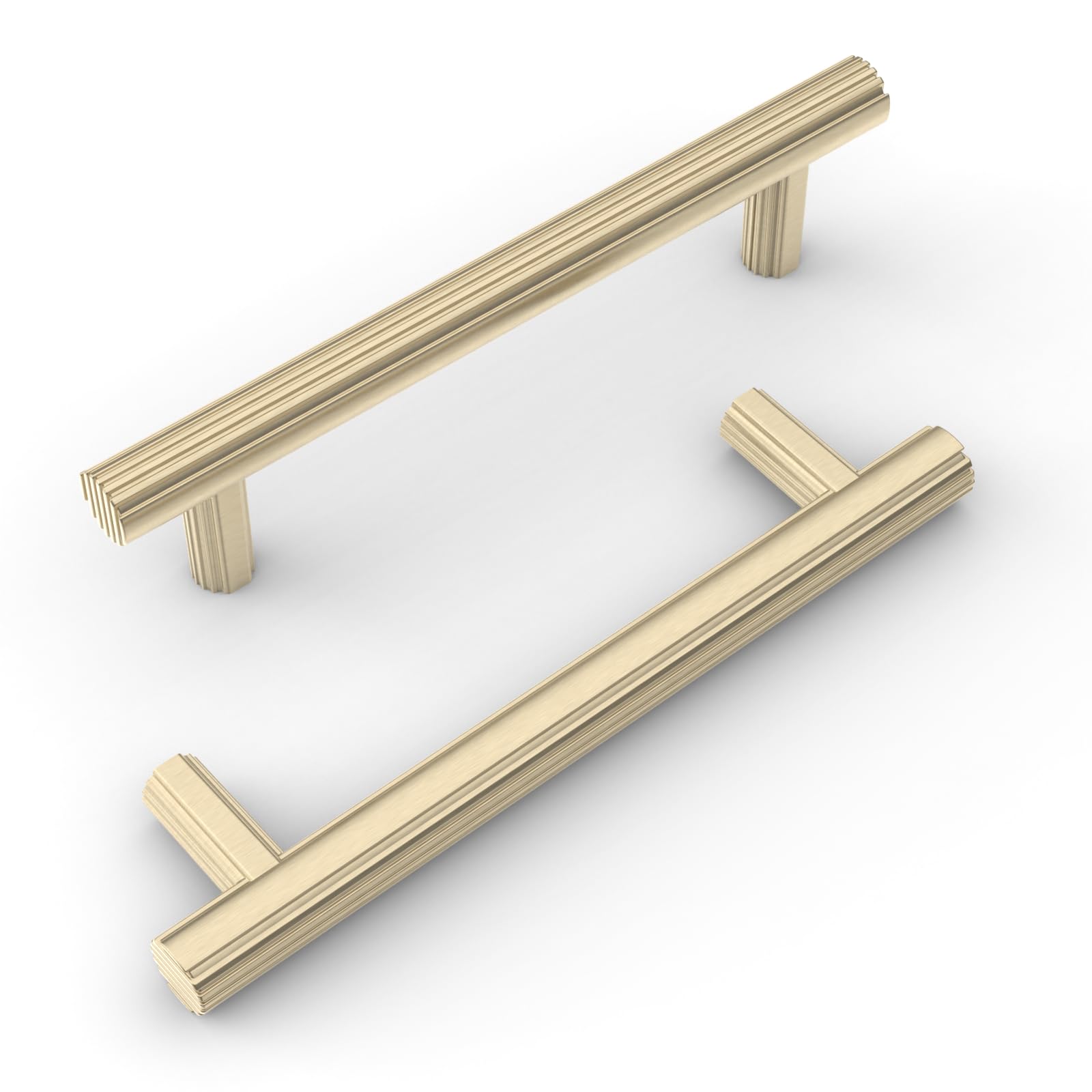 KNOKLOCK 10 Pack 3.75 Inch(96mm) Kitchen Cabinet Handles Brushed Brass Cabinet Pulls Gold Kitchen Cabinet Hardware Drawer Pulls for Dresser Cupboard Wardrobe