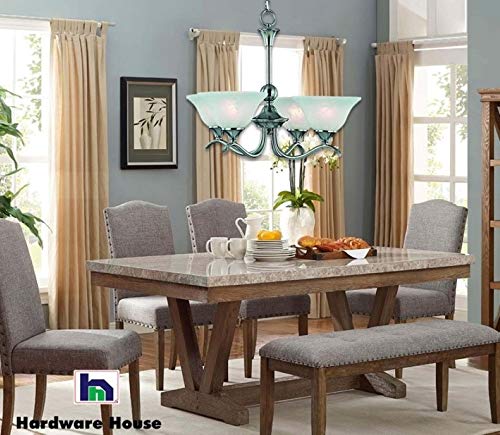 Hardware House H10-4029 Dover Chandelier, 22" x 22" x 17", Satin Nickel