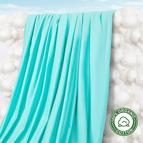 LBRO2M 1000 Thread Count 100% Egyptian Cotton King Size Sheets Set,Breathable Wrinkle Bed Sheet 4 Piece Sets,16 Inches Deep Pocket,Soft Comforterble,Sateen Weave Long Stapl,Lake Green