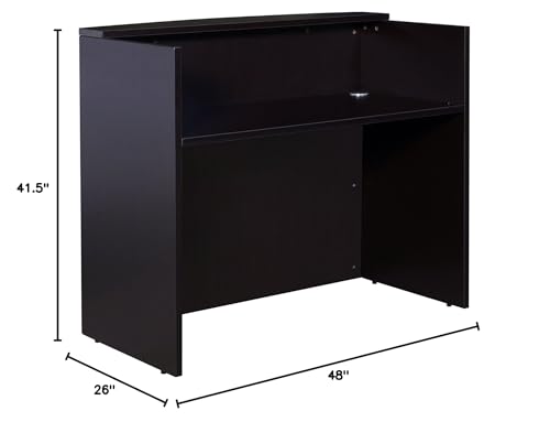 Glazed Reception Desk, 48Wx26Dx41.5H Mocha (N168-MOC)