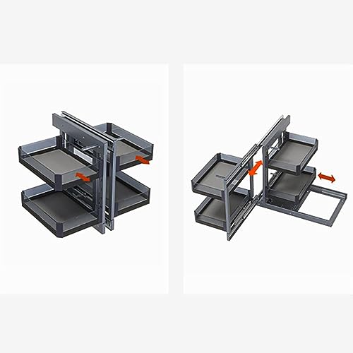 AHDFY Kitchen Aid Dish Rack, Dish Drying Rack, Swivel Full Pull Out Dish Rack, Turntable Lazy Susan Organizers for Handed Open Blind Corner Cabinet Organizer,900CABINTE