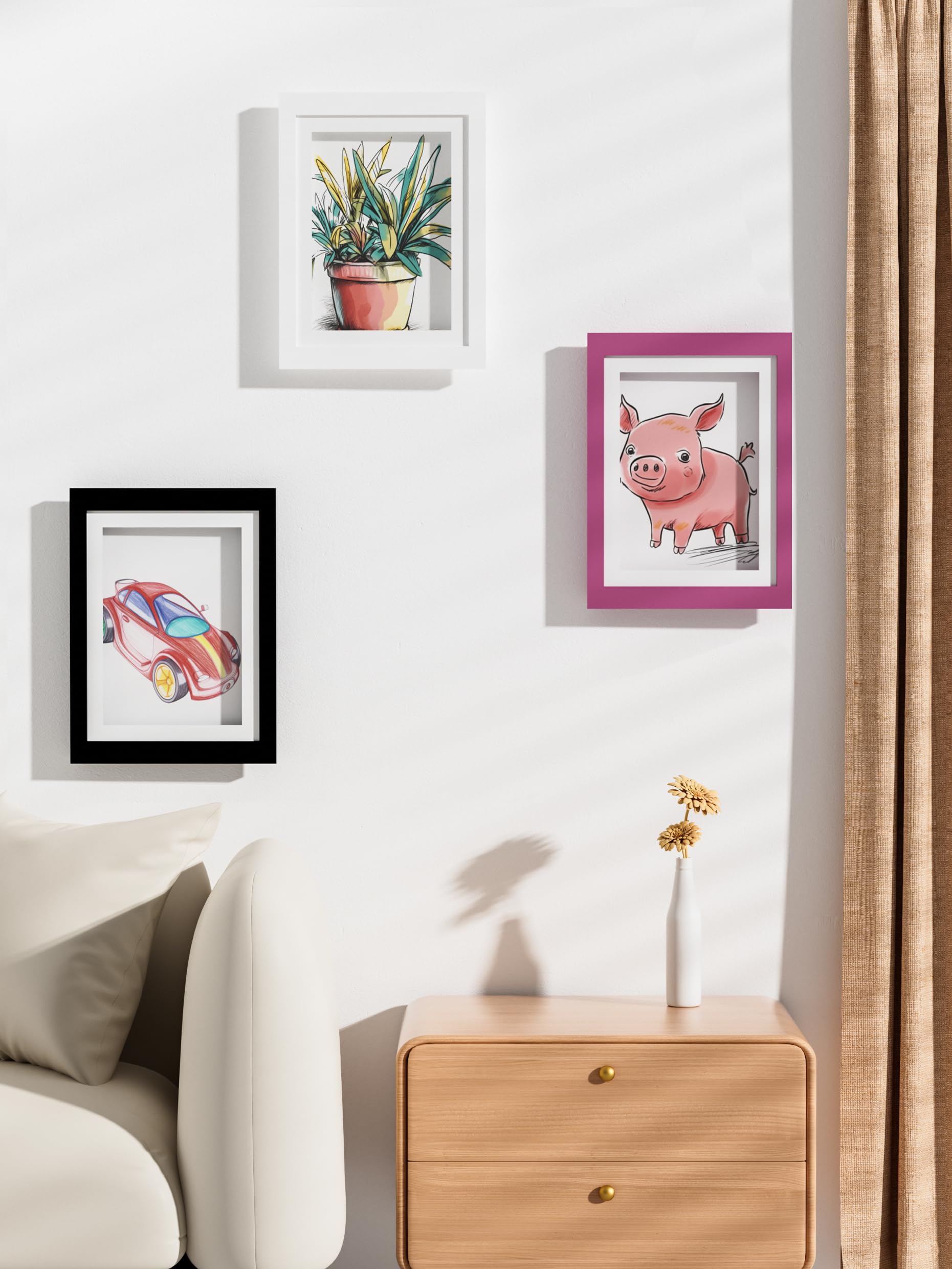 Orionstar Kids Art Frames, Artwork Picture Frames Changeable, Front Opening Picture Display Frames Holds 11.8X8.5inch 100 A4 Pcs, Artwork Display Storage Frames for Children, Home (Black 2 Pack)