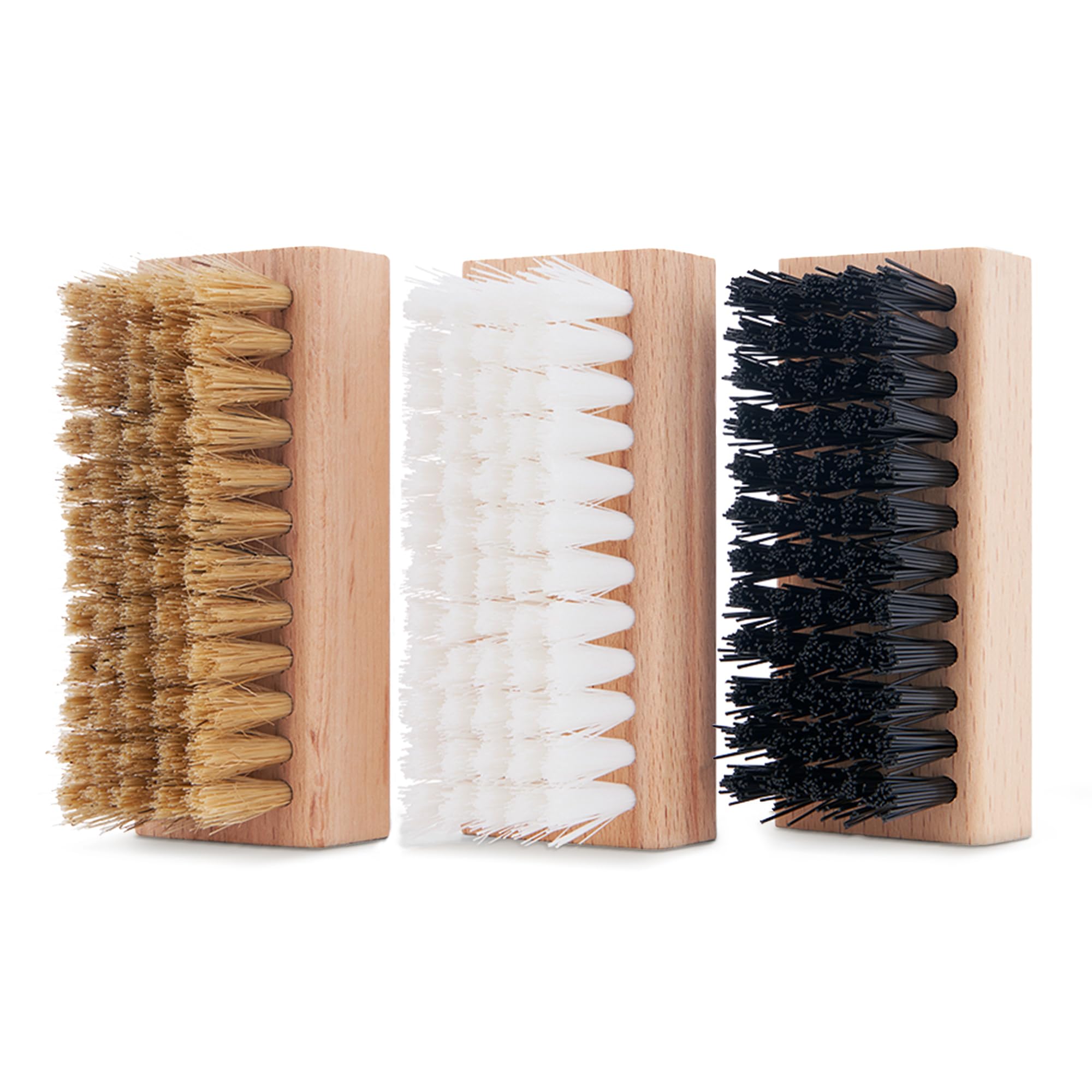 Reshoevn8r Shoe Cleaning Brush Set, 3 Brush Pack - Soft Bristle, Medium -All Purpose, & Hard Bristle Brush - Premium Sneaker Brushes in Three Different Firmness Levels for Top-to-Bottom Clean