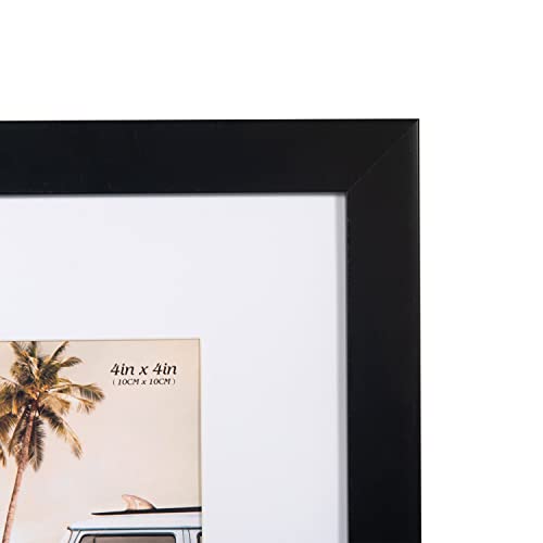 Scholartree Black 8x8 Picture Frames Set of 6, Display 8x8 without Mat or 4x4 with Mat,Wall Gallery Photo Frames
