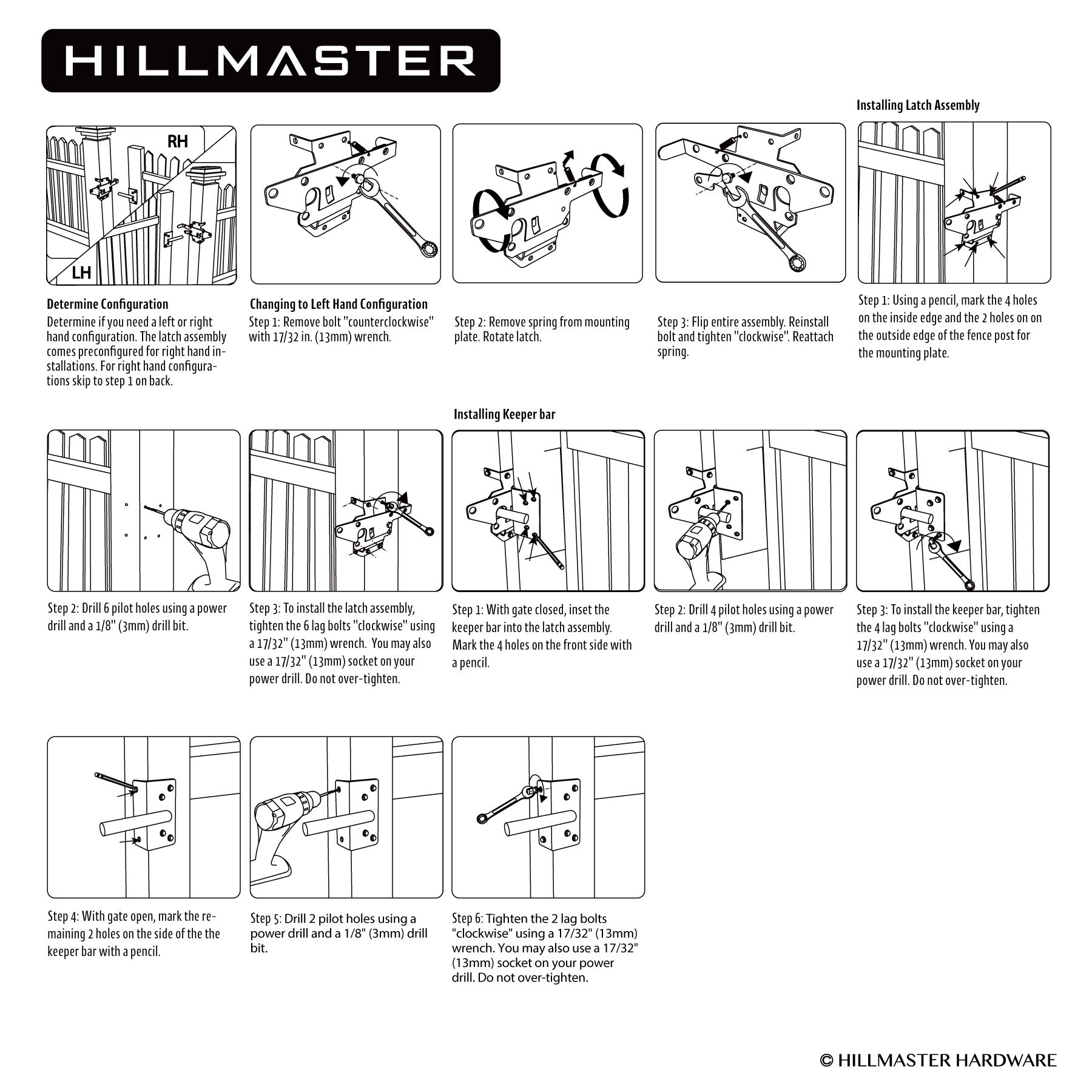 HILLMASTER Heavy Duty Self-Locking Gate Latch for Wooden Fence, Post Mount Automatic Gate Lock Gravity Door Latch Hardware for Secure Pool, Outdoor Garden, Metal Gates Vinyl Fence, Black Finish