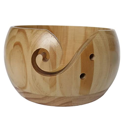 ZSQZJJ Bamboo Yarn Bowl with lid Handmade Textile Wool Prevent Sliding Wool Weaving Storage Log Bowl