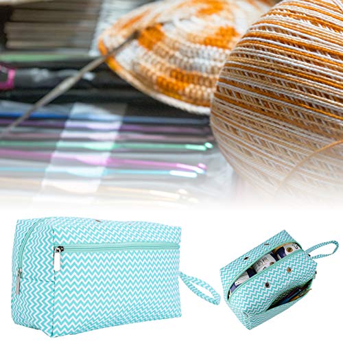 Yarn Storage Bag 29x12x17cm Large Yarn Organizer Tote Bag with Zipper Closure and Pocket for Knitting Needles Crochet Hooks (L)