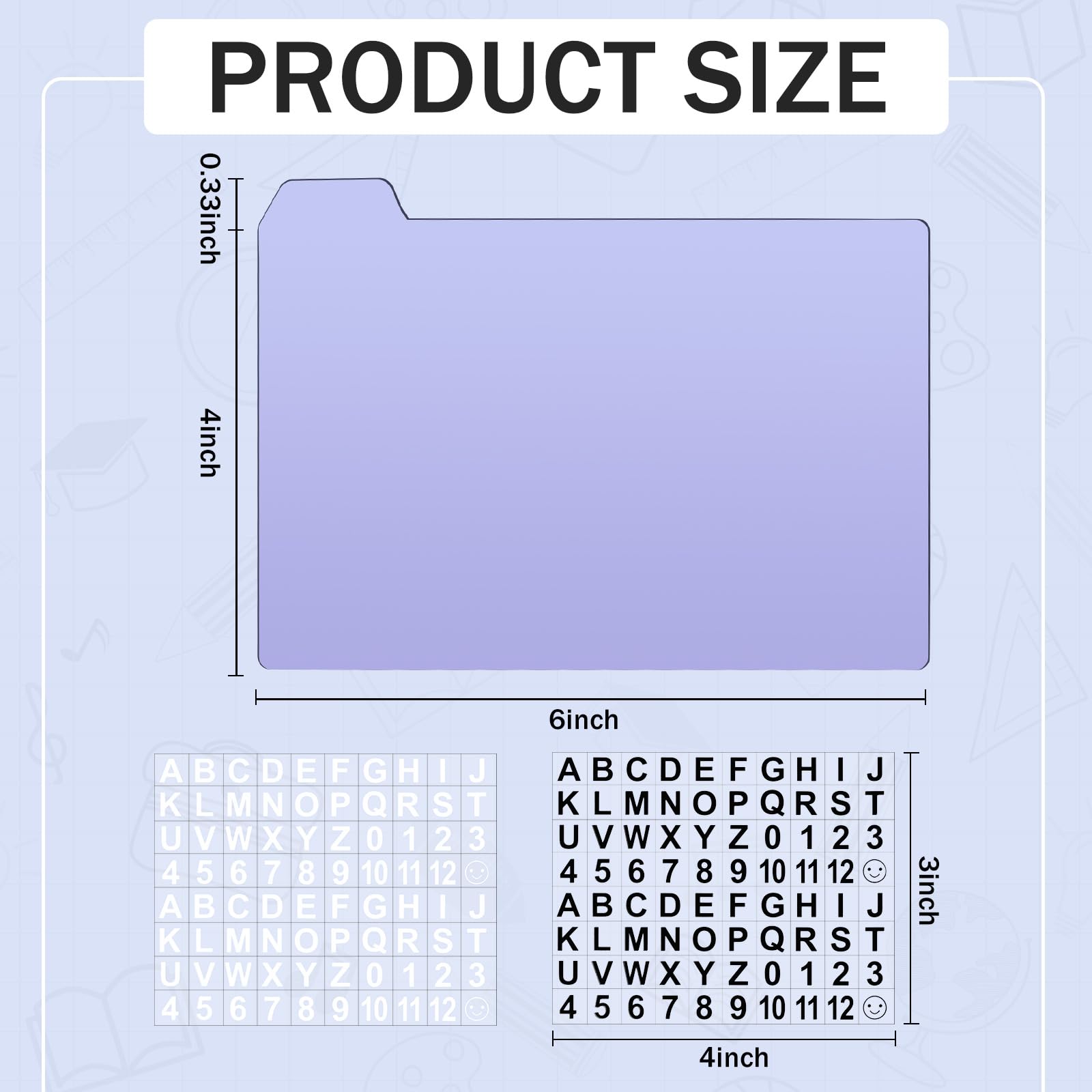 Harloon 52 Pcs Dry Erase Index Card Guide Set Include 50 Index Card Dividers 2 Number Alphabet Sticker with Tabs Photo Dividers for Office Business(4 x 6 Inch,Morandi)