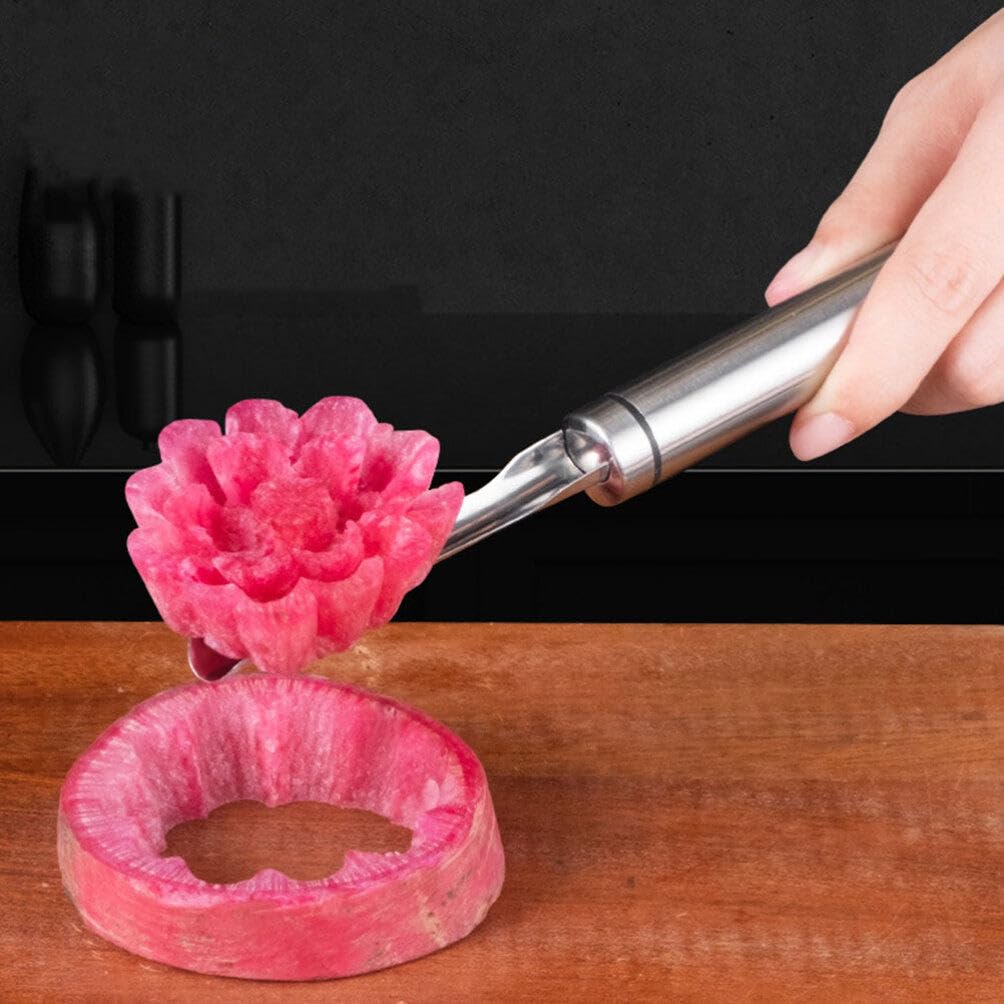 Stainless Steel Fruit and Vegetable Carving Tools Kitchen Supply Household Carving Cutter Vegetable Carving Cutter Household Carve Cutter Portable Shaping Cutter Food Carve Cutter