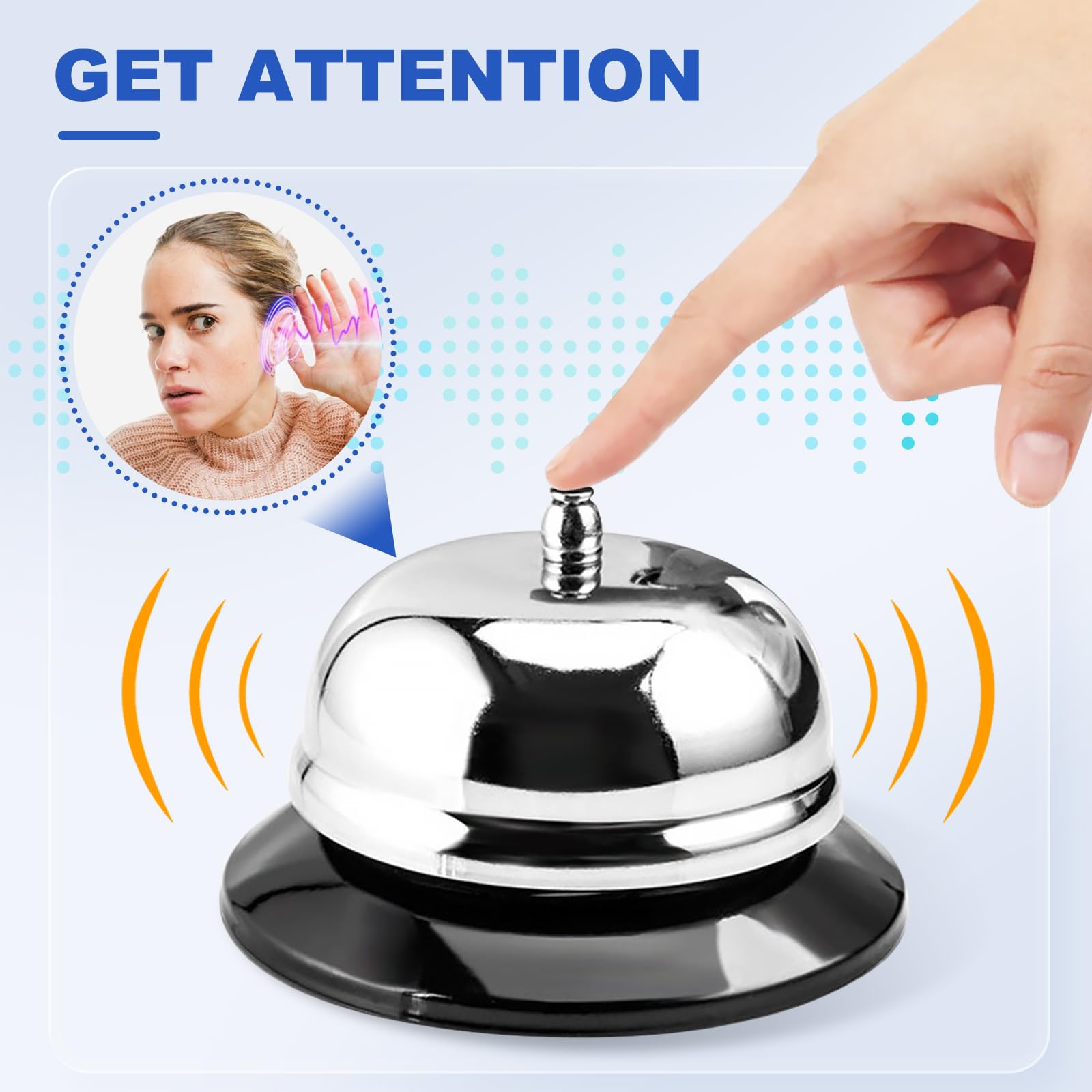 UCEC Desk Bell for Service & Reception Areas - Double-Side Ring Sign & Call Bell for Hotels, Schools, Restaurants