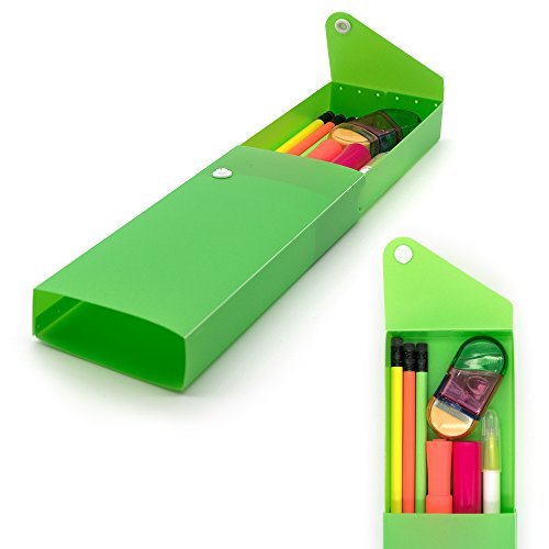 Emraw Bright Color Slider Pencil Case - Pencil case Slider Pencil case for Color Pencils, Durable Slider Pencil Case Color Pencils Box & Pencil case snap Close (6-Pack)