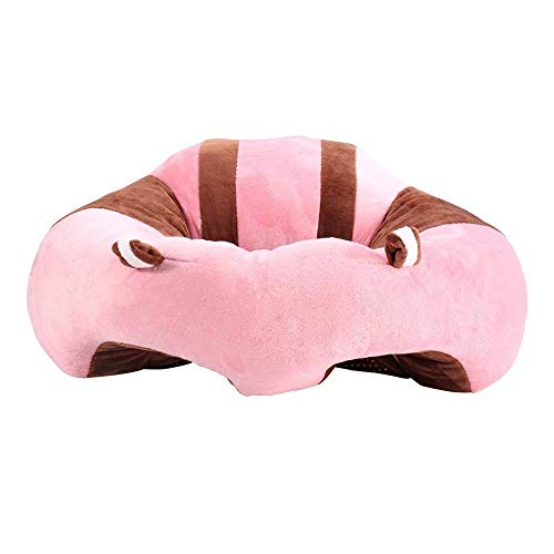 SealSee Baby Support Seat Sofa Plush Soft Animal Shaped Baby Learning to Sit Chair Keep Sitting Posture Comfortable for 3-16 Months Baby (Pink)
