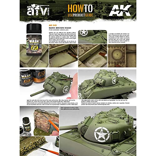 AK Interactive - Enamel Wash: Dark Brown for Green Vehicles - AK00045
