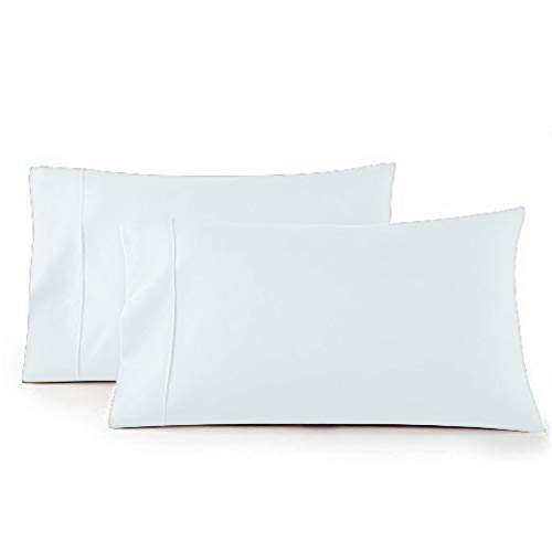 Audley Home 100% Egyptian Cotton Sheets Set, 400 Thread Count Bed Sheets – 4 Piece Bedding Sets- Sateen Weave Long-Staple Cotton, Wrinkle-Free, Fitted Sheet Upto 18'' Deep Pocket (Queen, White)