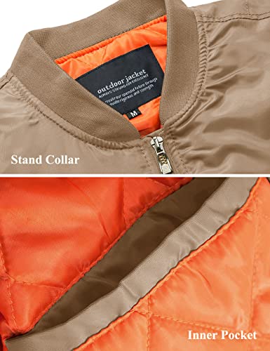 EKLENTSON Mens Jackets Fall Winter Bomber Jacket Men Casual Cotton Lined Pilot Military Jacket Men