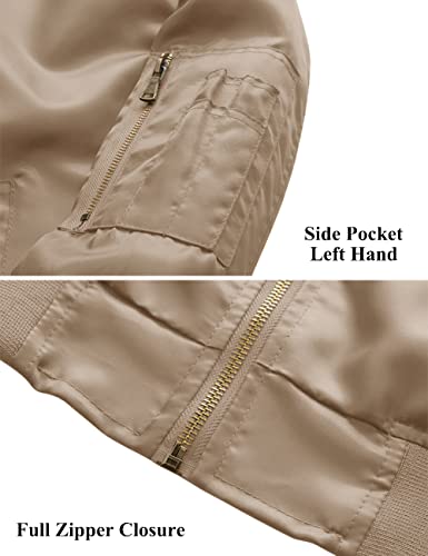 EKLENTSON Mens Jackets Fall Winter Bomber Jacket Men Casual Cotton Lined Pilot Military Jacket Men
