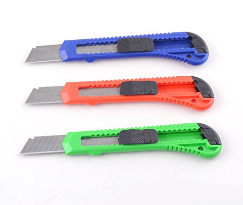 eZthingsĀ® 10 Heavy Duty Box Cutters Openers Utility Knives with Snap Off Blades (Variety Knife Set)