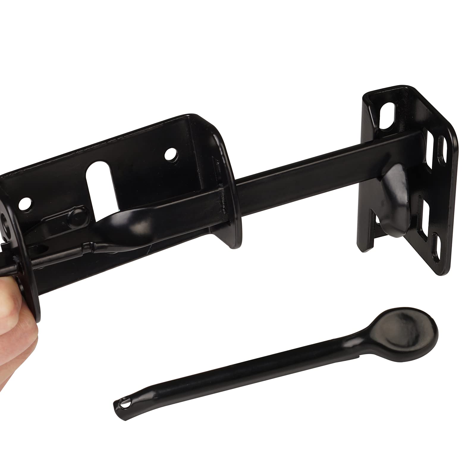 Gate Latch, Thumb Latch Hardware, Gate Latch for Wooden Fence Heavy Duty, Self Locking Latches with 8 inch Handle, Gate Kit for Wooden Fence & Swing Outdoor Gate – Steel, Black Finish
