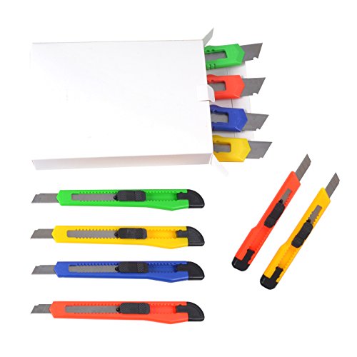 eZthingsĀ® 10 Heavy Duty Box Cutters Openers Utility Knives with Snap Off Blades (Variety Knife Set)