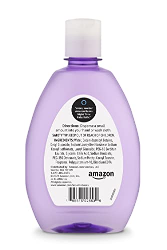 Amazon Basics Hypoallergenic Tear-Free Night-Time Baby Calming Bath, 13.6 Fluid Ounce, 4-Pack (Previously Solimo)