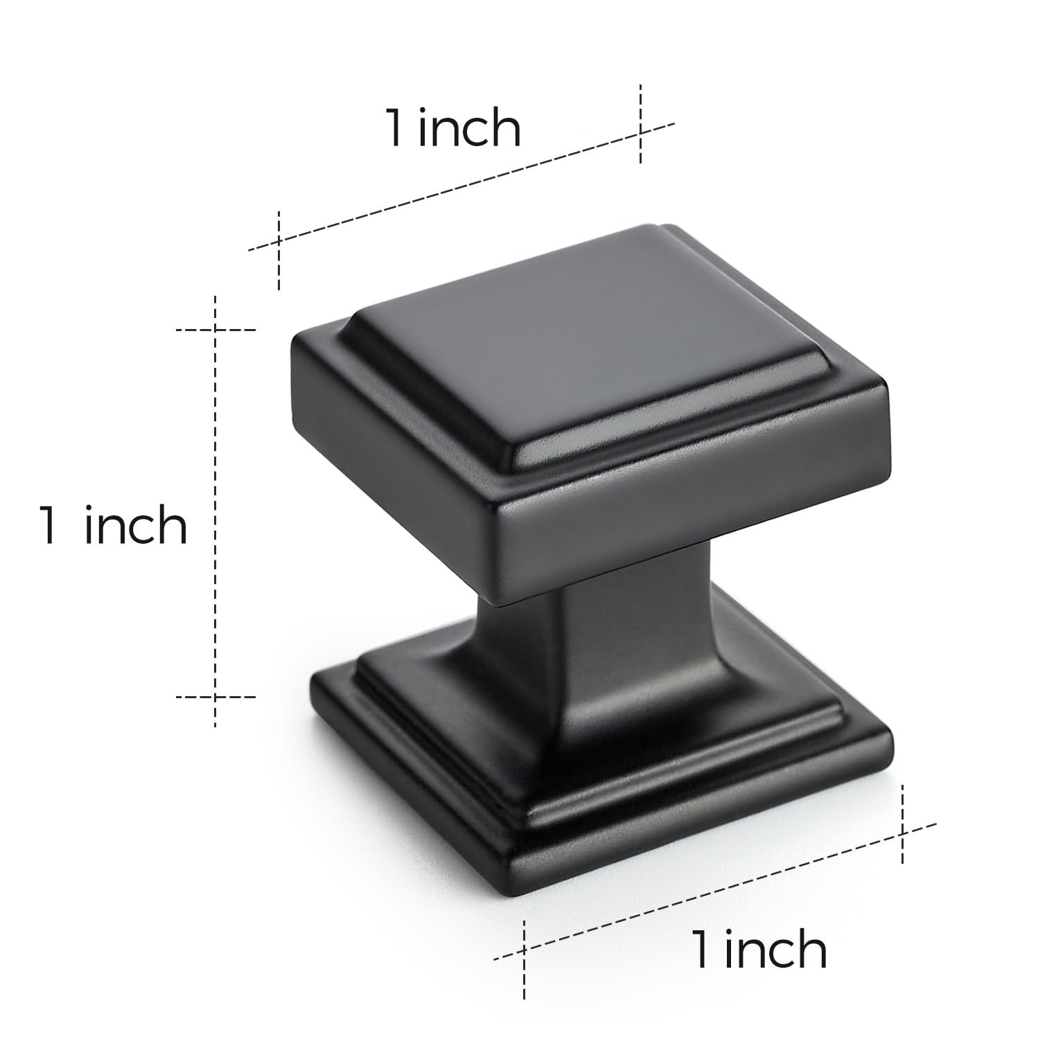 Ravinte 30 Pack Matte Black Square Kitchen Cabinet Knobs,Zinc Solid Drawer Pulls,Farmouse Cabinet Handles for Cupboard, Dresser, Closet and Bathroom, Modern Cabinet Hardware for Cabinets