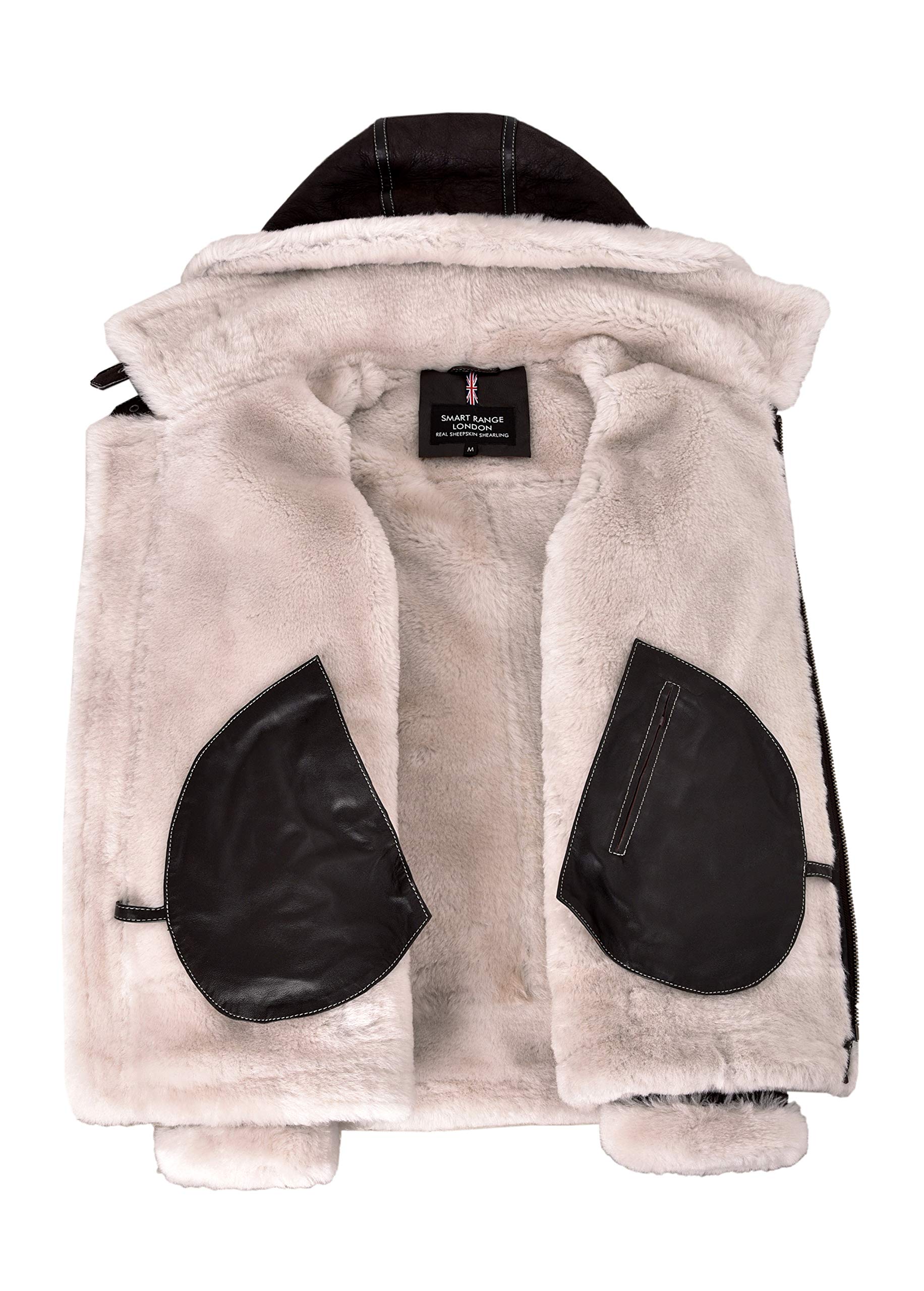 Men's Aviator RAF Classic B3 Sheepskin Bomber Flying Real Leather Jacket 116117 (XL, Brown/Beige)
