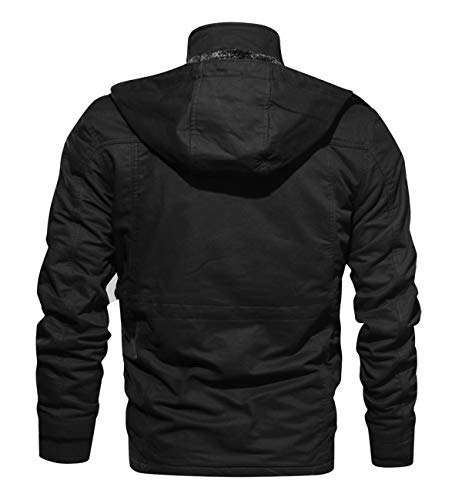 EKLENTSON Cargo Jacket Men Windbreaker Men Military Jacket Black Jacket Mens Winter Jacket Bomber Jacket Men