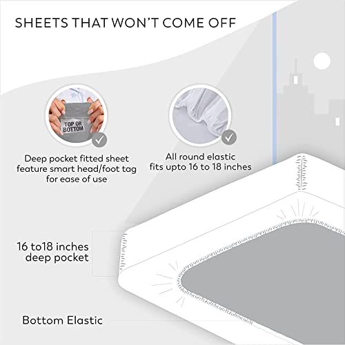 SUPREME ELEGANCE Organic 100% Cotton King Size Sheets Set Mist Gray, Percale Weave King Bedding Set, Crisp, Cooling & Breathable Mist Gray Bed Sheets King, Fits Mattress Upto 16" Deep Pocket