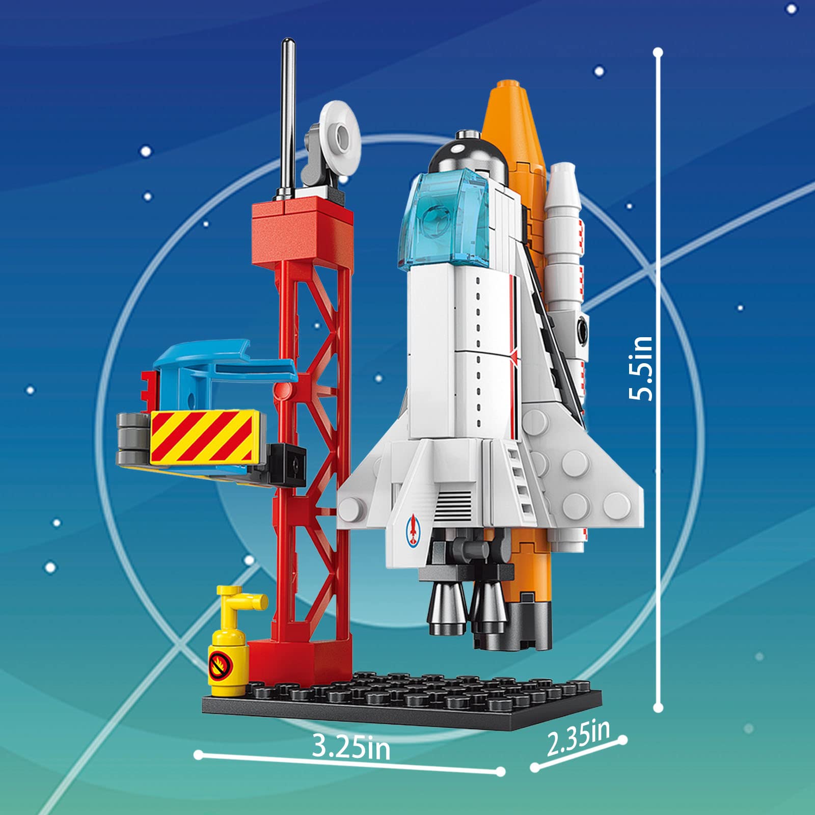 Scosloo Mini Space Shuttle Building Block Toy, Spaceship Rocket Launch Center Toy Set, Aerospace Rocket Building Kit Gifts for 7 8 9 10 11 12 Years Old Boys Kids (107Pcs)
