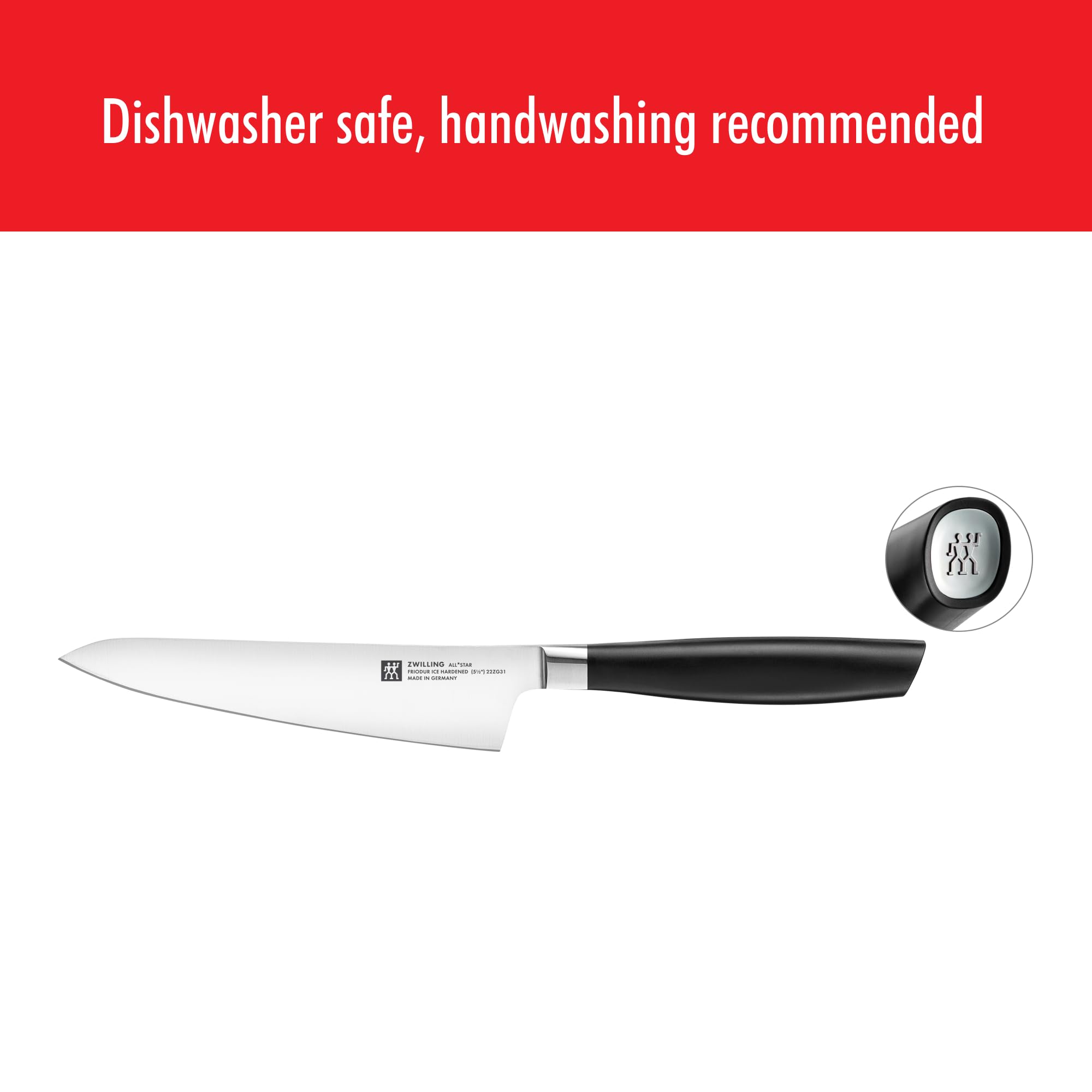 ZWILLING All Star 4-inch Paring Knife, Razor-Sharp German Knife, Made in Company-Owned German Factory with Special Formula Steel perfected for almost 300 Years, Dishwasher Safe, Silver End Cap
