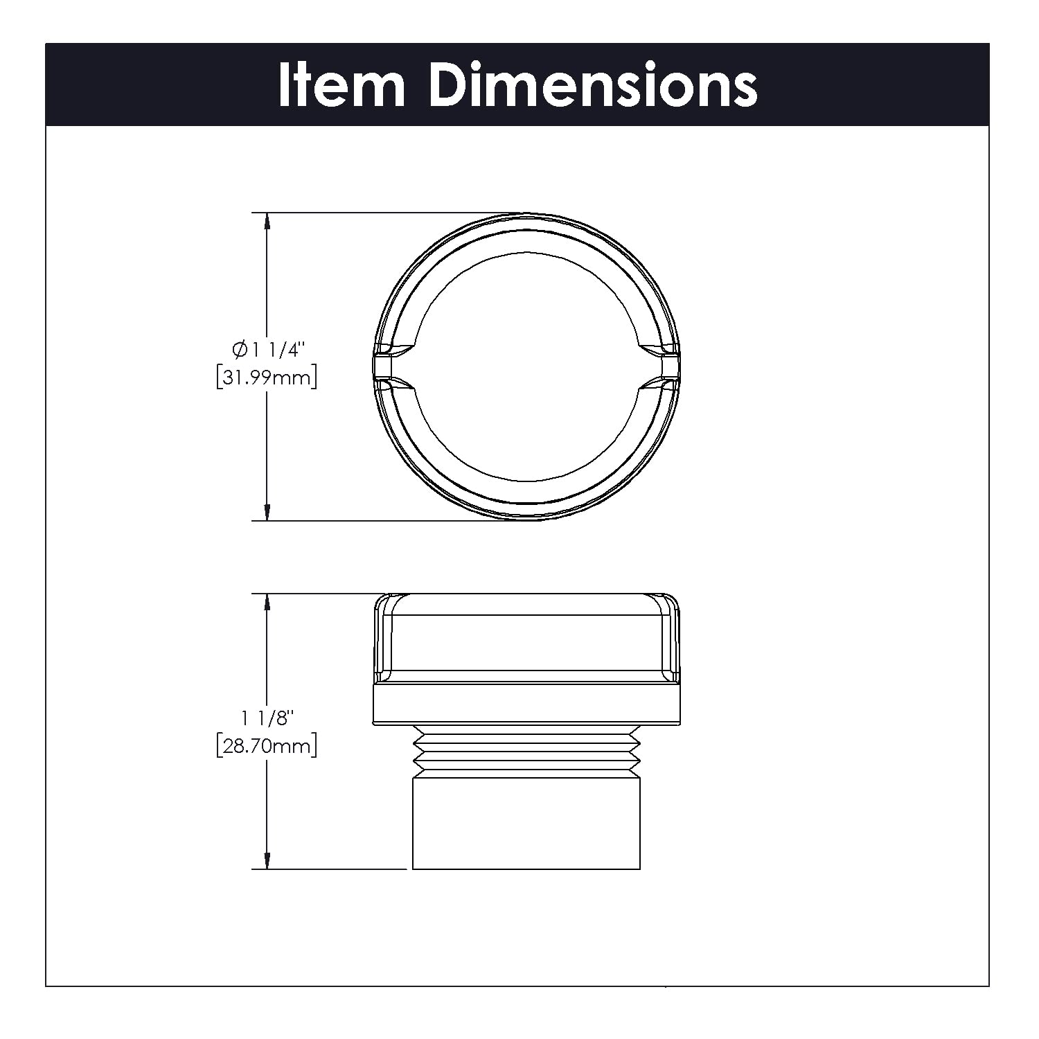Hickory Hardware Pipeline Collection Knob 1-1/4 Inch Diameter Black Nickel Vibed Finish