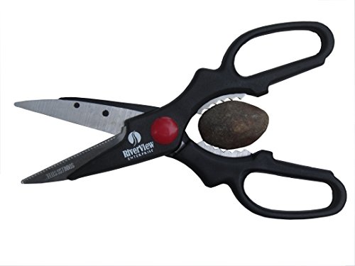 Very Sharp Multi Purpose Scissors - Reinforced Blade Shears, Left and Right Handed for kitchen sewing garden