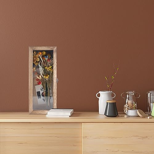 GraduatePro Shadow Box Frame 5x12 Display Case with Linen Back, Real Glass Window Door with Hinge, Picture Frame Wedding Bouquet Memorabilia Medals Photos Memory Box for Keepsakes, Carbonized Black