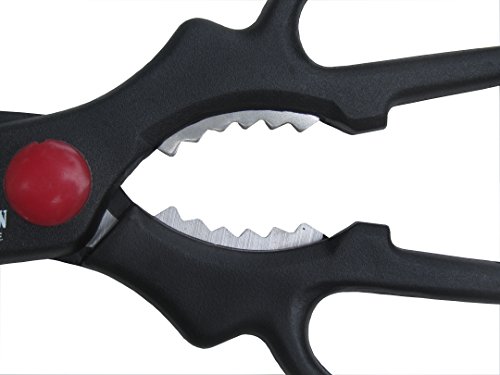 Very Sharp Multi Purpose Scissors - Reinforced Blade Shears, Left and Right Handed for kitchen sewing garden