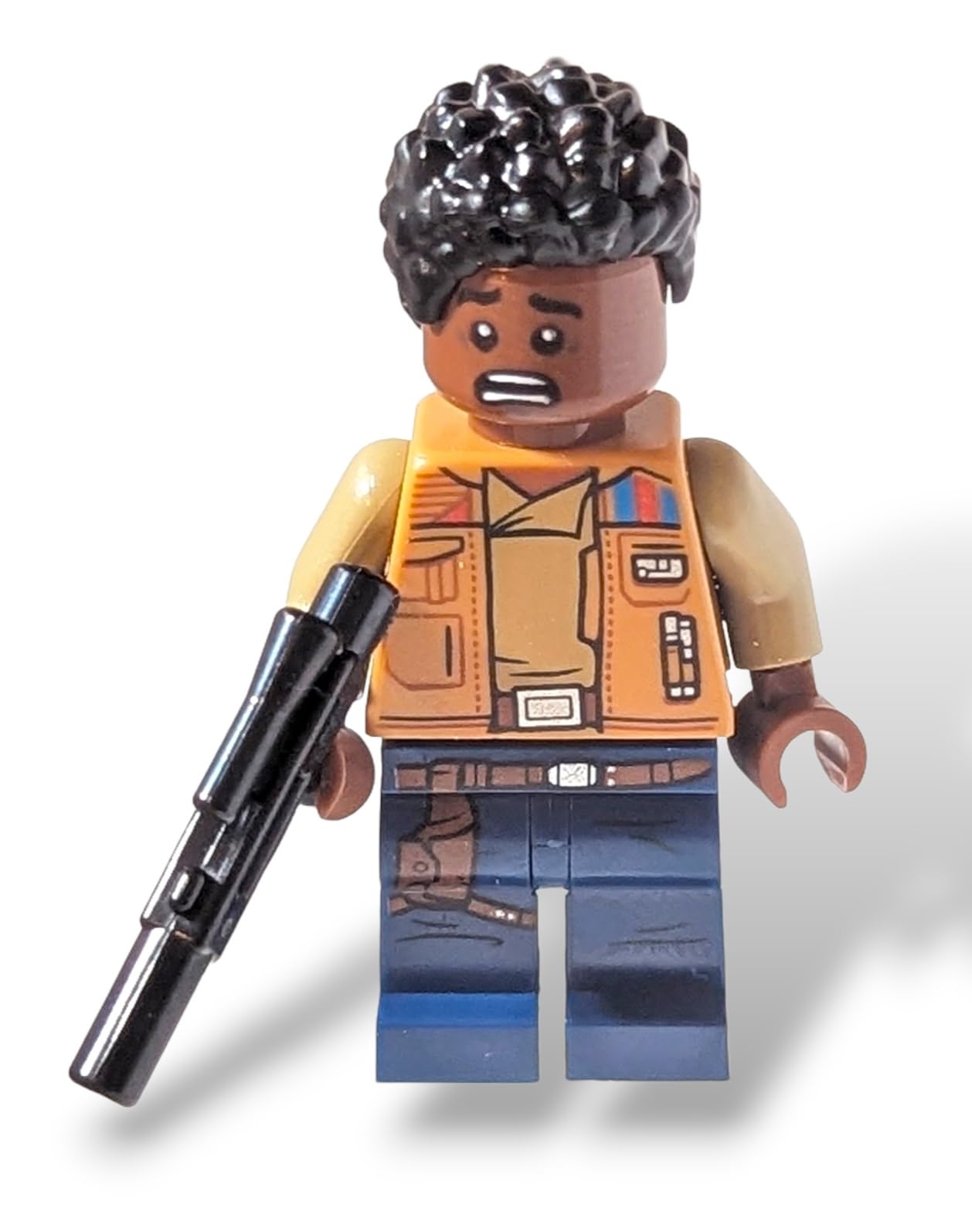 LEGO Minifigure - Rebel Finn (75176) with Blaster Last Jedi Figurine with Dual Sided Smiling/Scared Head Pattern Tan Jacket - Ages 8+
