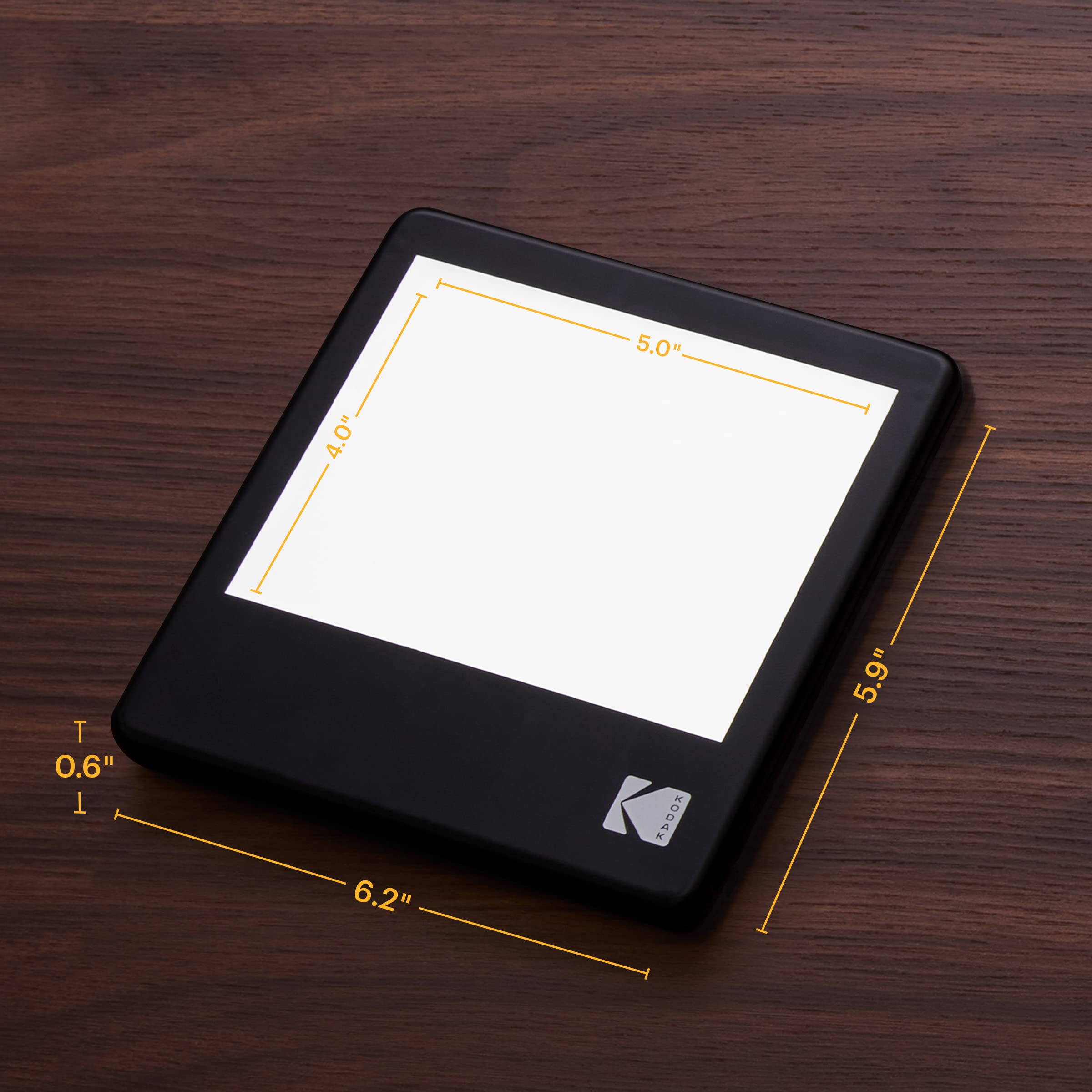 KODAK LED Light Box 5”x4” for Negatives, Slides & Films | Illuminated Board Panel for Viewing & Scanning Photos, Tattoo Drawing, Artist Sketching, Stenciling & More | Glare-Free, Battery & USB Powered